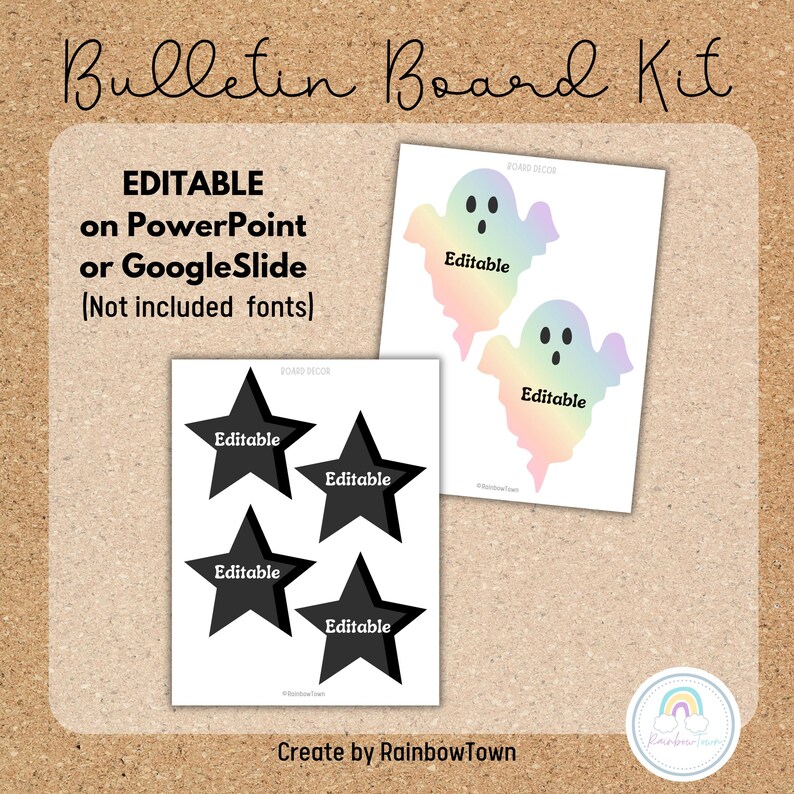 Halloween Bulletin Board Kit Groovy Pastel Classroom Decor Printable ...