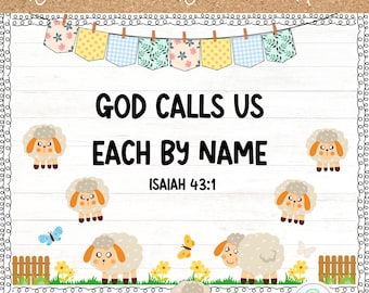Spring Bulletin Board Kit, Church Religious Sunday School Bulletin, in ...