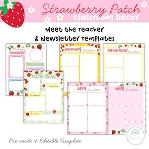 Strawberry Patch Classroom Decor Bundle Printable Digital Download - Etsy