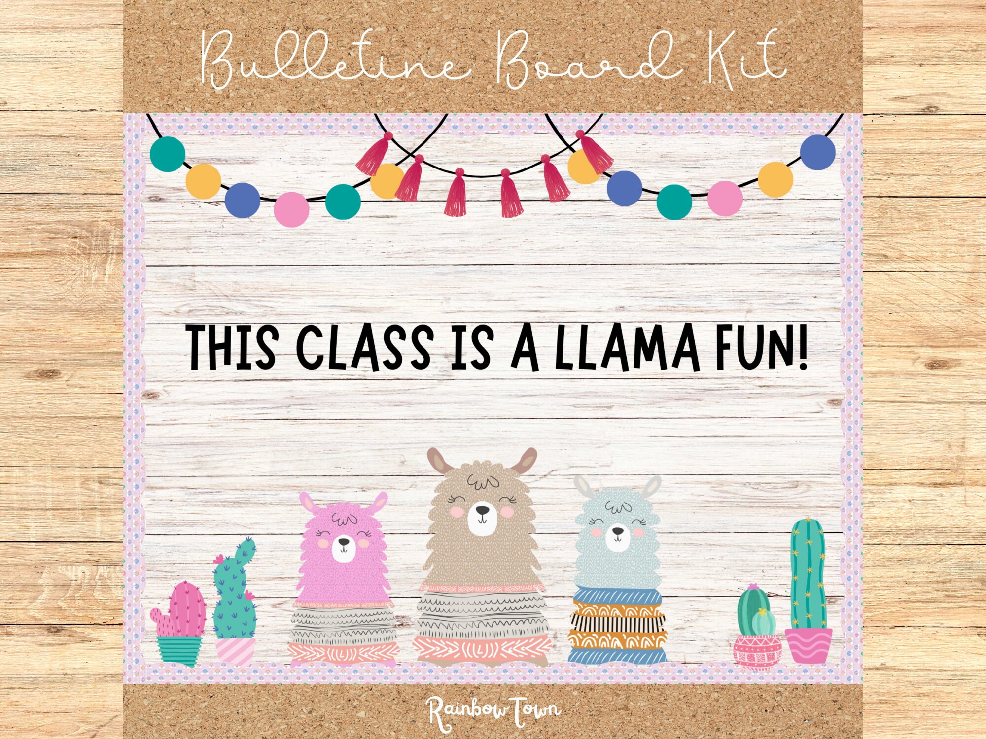 Llama Back to Shcool Bulletin Board Kit Spring Summer Classroom Decor ...
