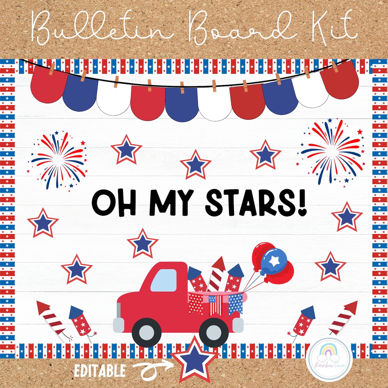 4th of July Bulletin Board Summer Bulletin Board Kit Patriotic ...
