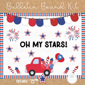 4th of July Bulletin Board Summer Bulletin Board Kit Patriotic ...