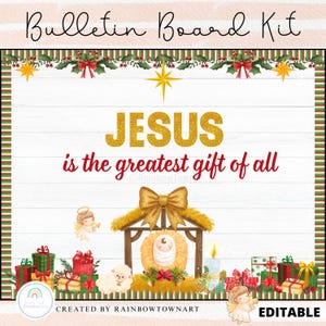 Christmas Bulletin Board Kit Nativity Scene Classroom Decorations ...