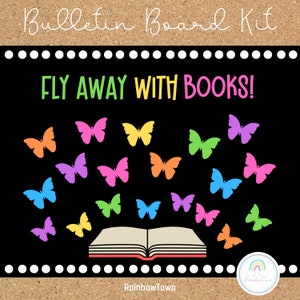 Reading Gives You Wings Bulletin Board Kit: Butterflies Library Decor ...