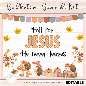 Fall in Love With Jesus Bulletin Board Kit Christian Classroom Decor ...