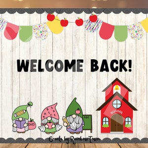 Back to School Bulletin Board Kit Gnome Classroom Decoration Welcome ...