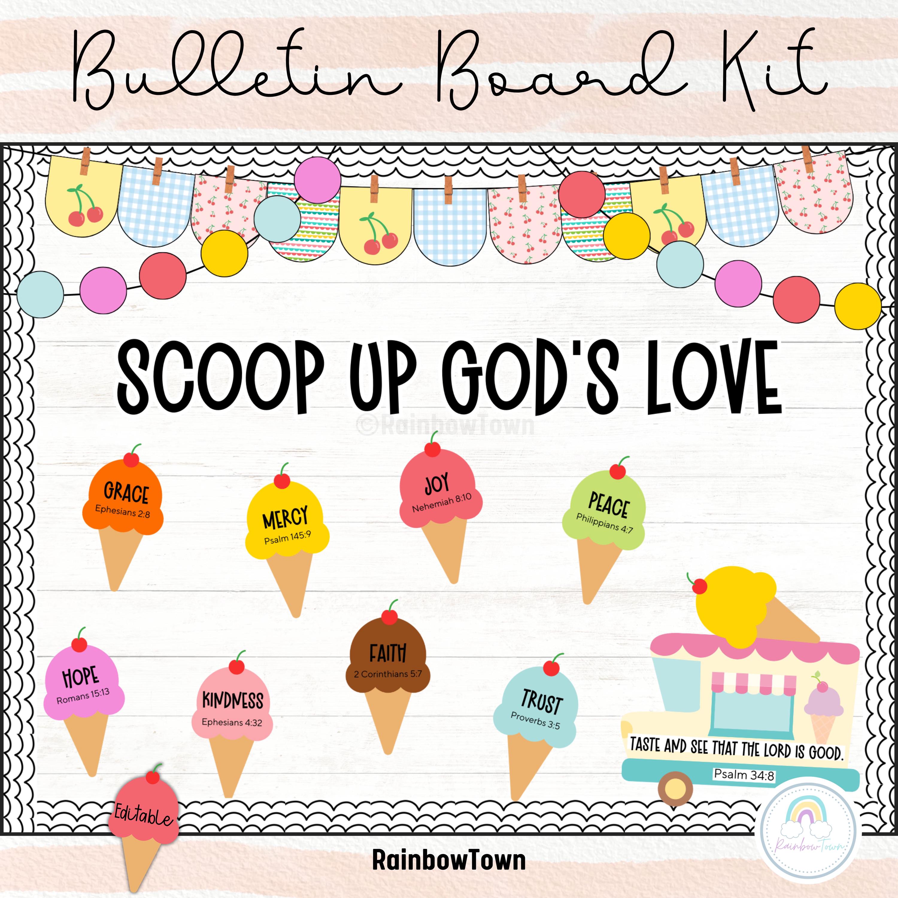 Summer Bulletin Board Kit Christian Classroom Decor Printable ...