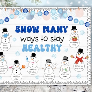 Winter Bulletin Board Kit Healthy Habits Snowman School Nurse Classroom ...
