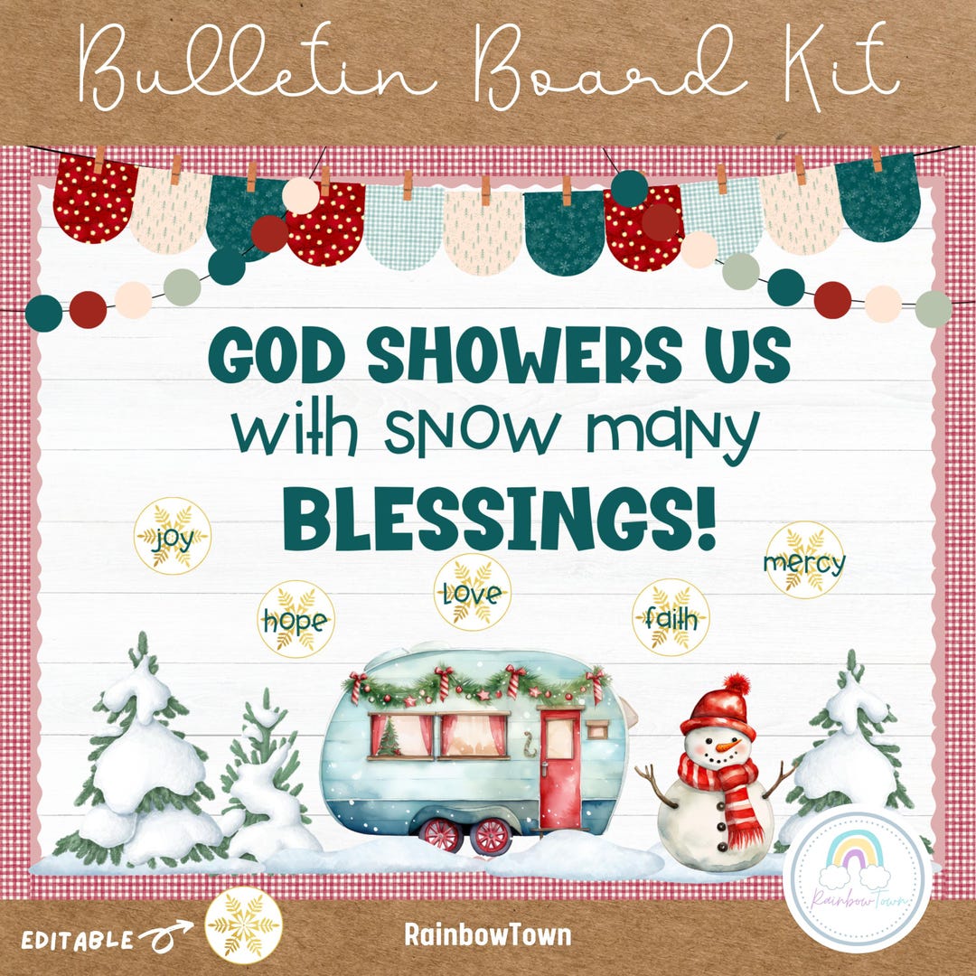 Winter Bulletin Board Kit Christian Classroom Decor Printable ...