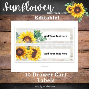Modern Farmhouse Drawer Cart Labels Editable Rolling Cart Labels ...