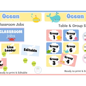 Ocean Pastel Classroom Decor Bundle Under the Sea Classroom Decorations ...
