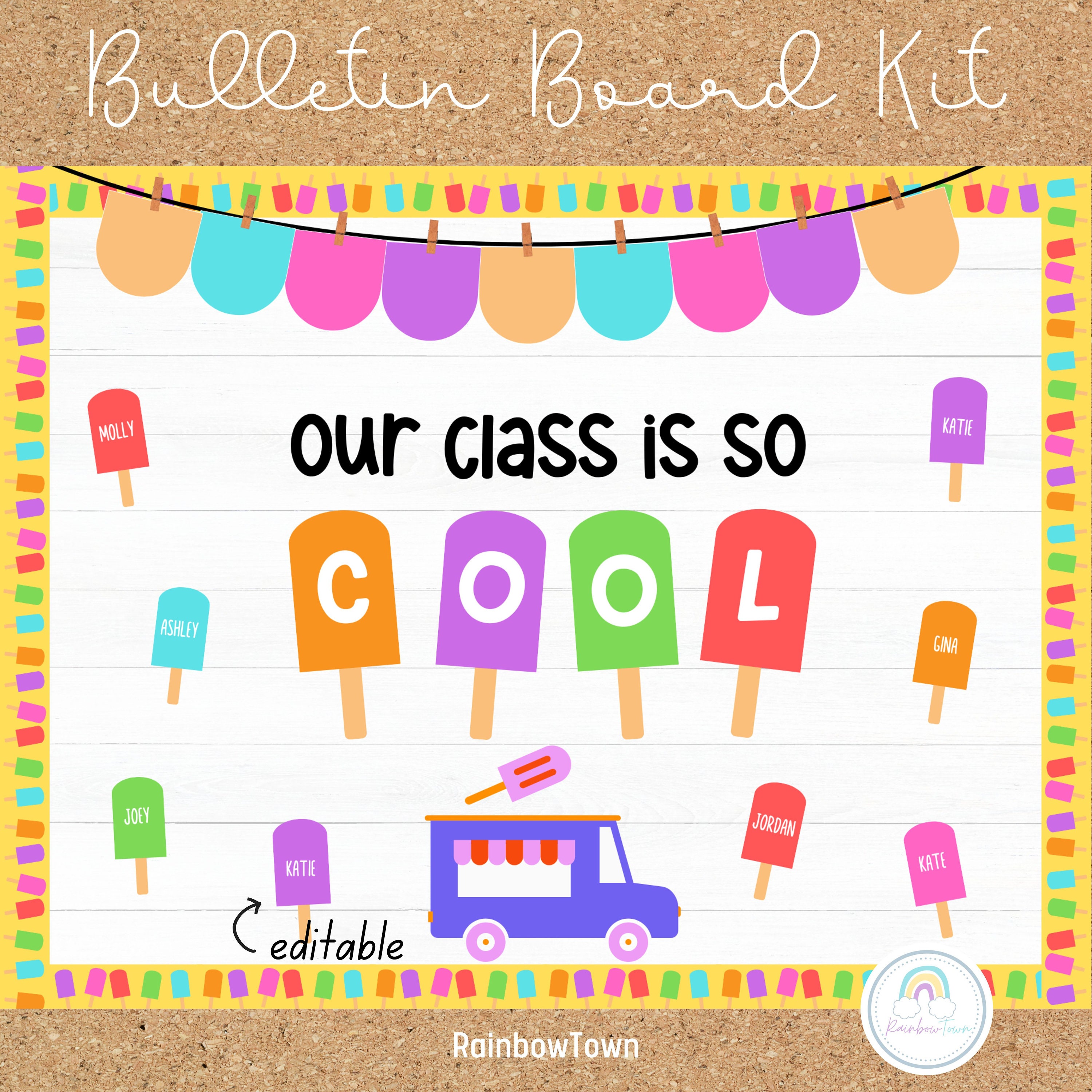 Sweet Summer Popsicle Bulletin Board Kit (PNG and PDF) - Etsy