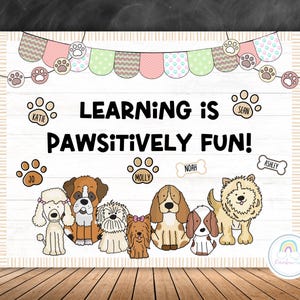 Back to School Bulletin Board Puppy Dogs Bulletin Board Kit Classroom ...