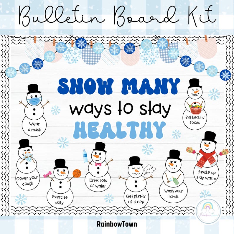 Winter Bulletin Board Kit Healthy Habits Snowman School Nurse Classroom ...
