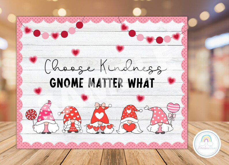Valentine's Day Bulletin Board Kit Gnomes Classroom Decor - Etsy