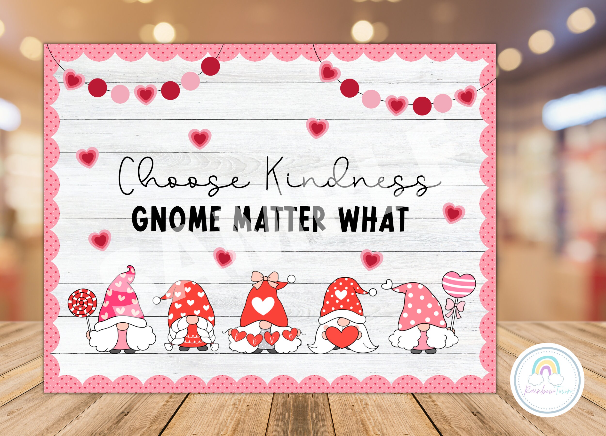 Valentine's Day Bulletin Board Kit Gnomes Classroom Decor Printable - Etsy