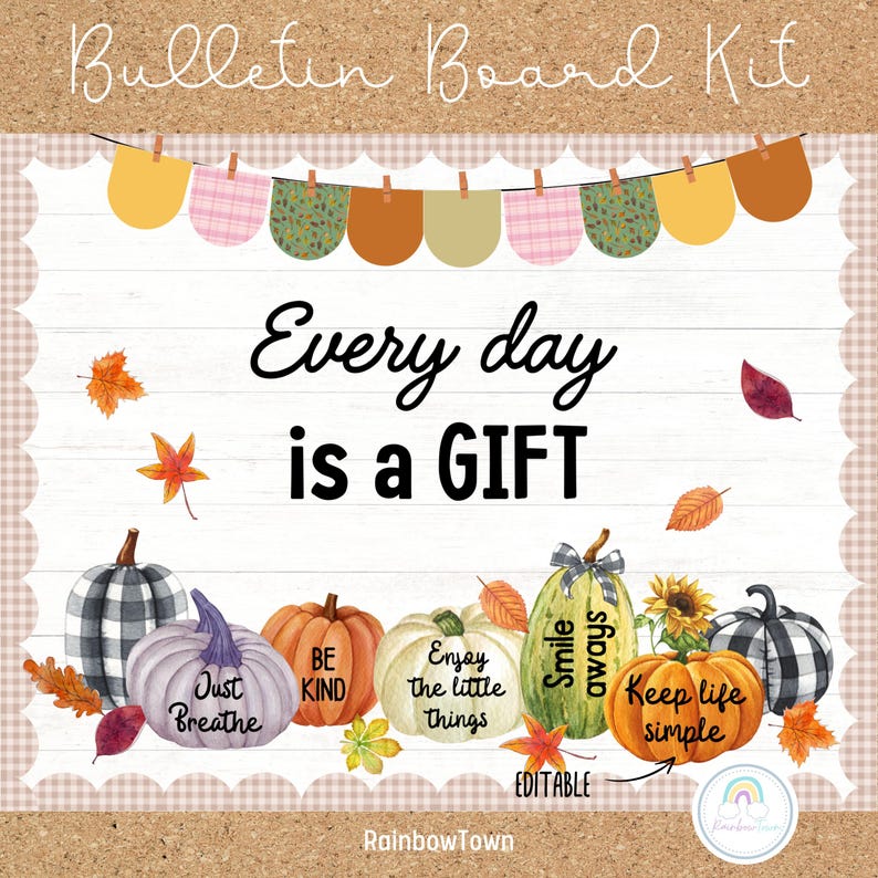 Fall Bulletin Board Thanksgiving Christian Pumpkins Classroom Decor ...