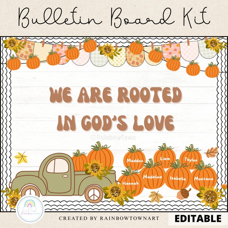 Fall Bulletin Board Kit | Hand-picked by God | Christian Classroom ...
