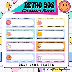 90s Groovy Retro Classroom Decor Bundle Printable - Etsy