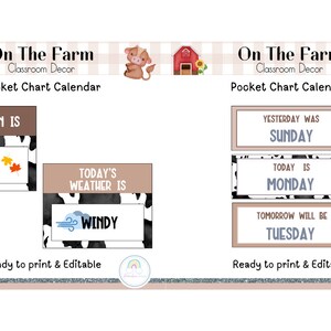 Farm Animal Classroom Decor Bundle Printable & Editable - Etsy