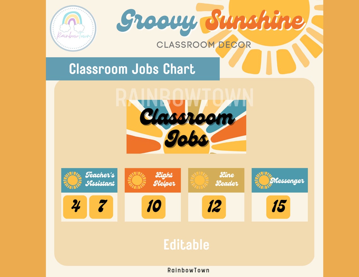 Groovy Sunshine Classroom Decor Bundle BOHO SUN Classroom - Etsy