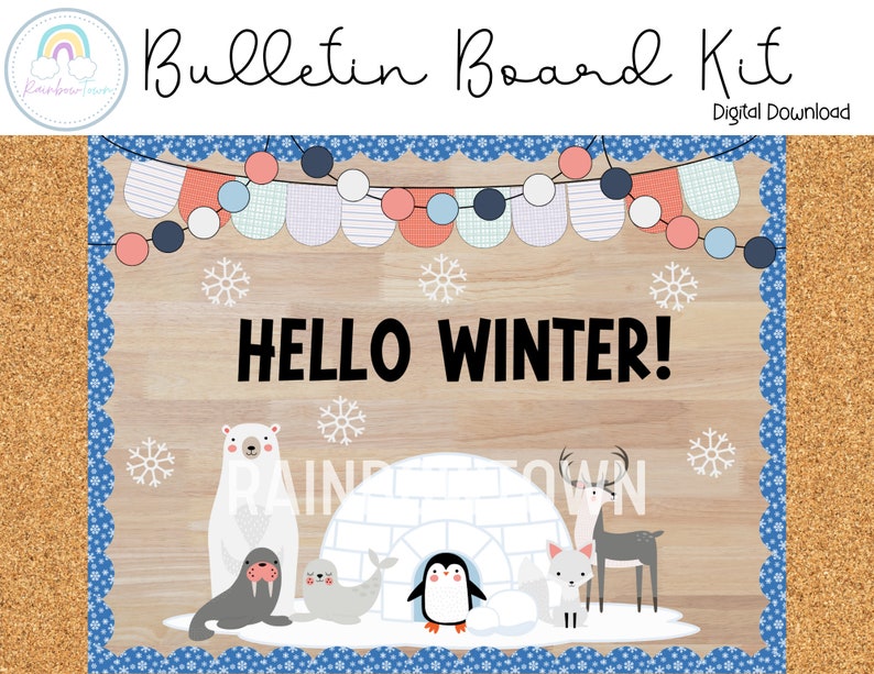 Winter Bulletin Board Kit Arctic Animals Classroom Decor Printable - Etsy