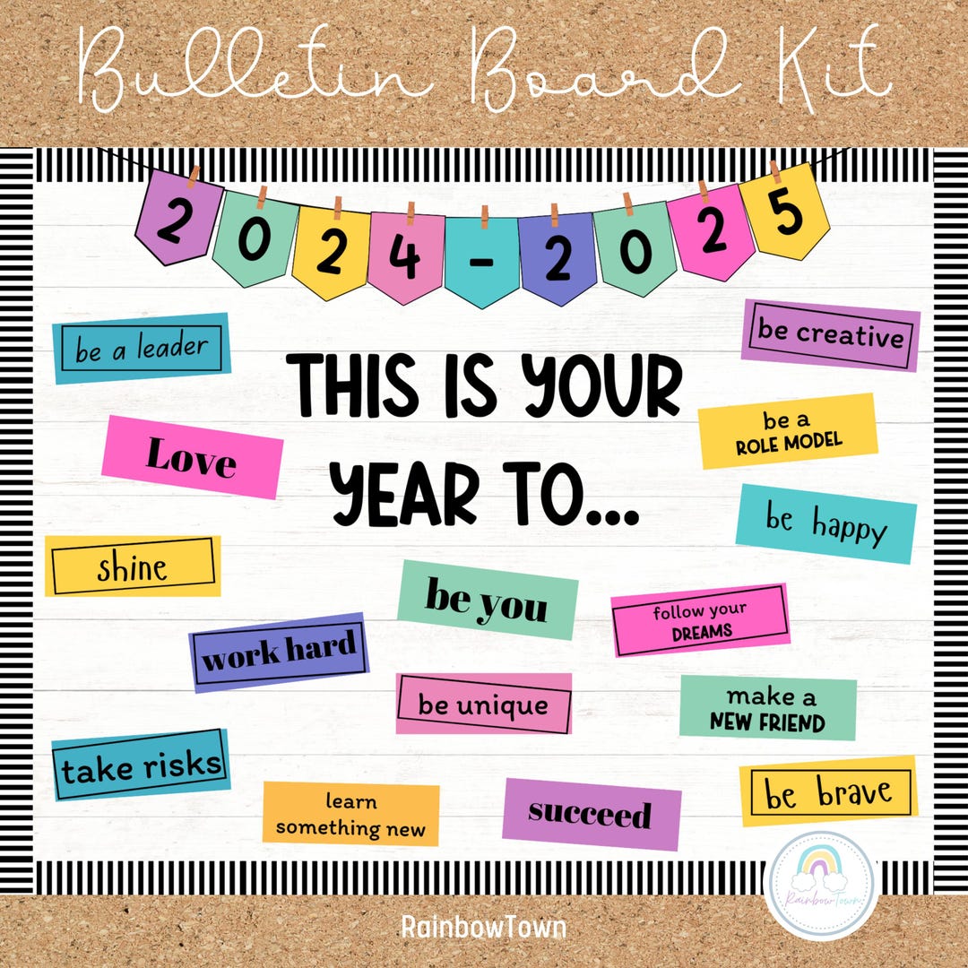 Back to School Bulletin Board Kit Beginning of the Year Classroom Decor ...