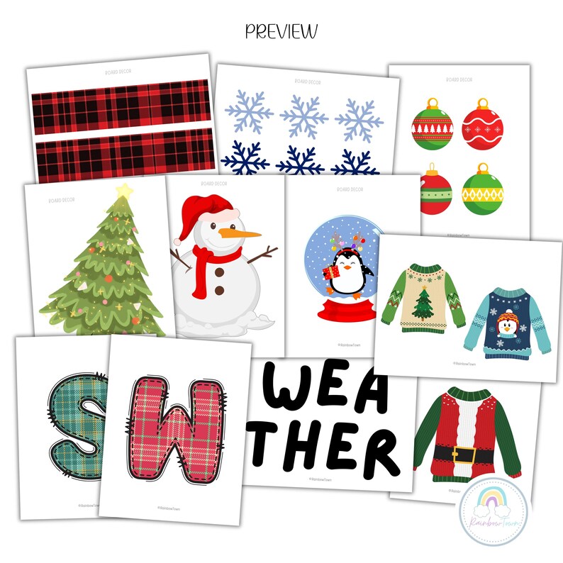 Winter Bulletin Board Kit Sweater Weather Holiday Classroom Decorations ...