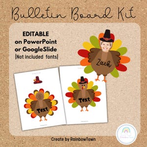 Thanksgiving Bulletin Board Kit Little Turkey Classroom Decorations ...