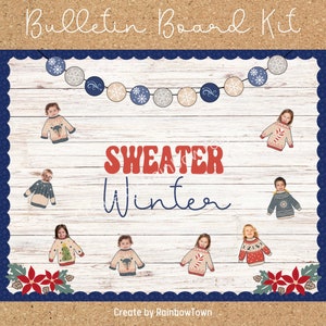 Winter Bulletin Board Kit Cozy Sweater Classroom Decor Printable ...