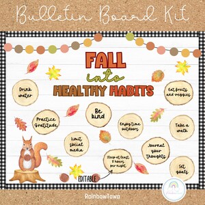 Fall Healthy Habits Bulletin Board Kit | Elementary School Nurse Office ...