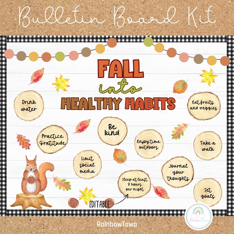 Fall Mental Health Bulletin Board Kit | School Nurse Decor | Autumn ...