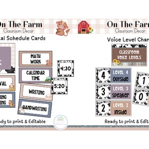 Farm Animal Classroom Decor Bundle Printable & Editable - Etsy