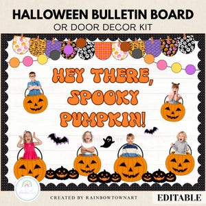Spooky Pumpkins Halloween Bulletin Board Kit Classroom Decor Printable ...