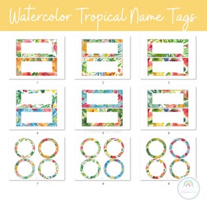 Summer Name Tags Editable Desk Plates Cubby Name Tags Summer Name ...