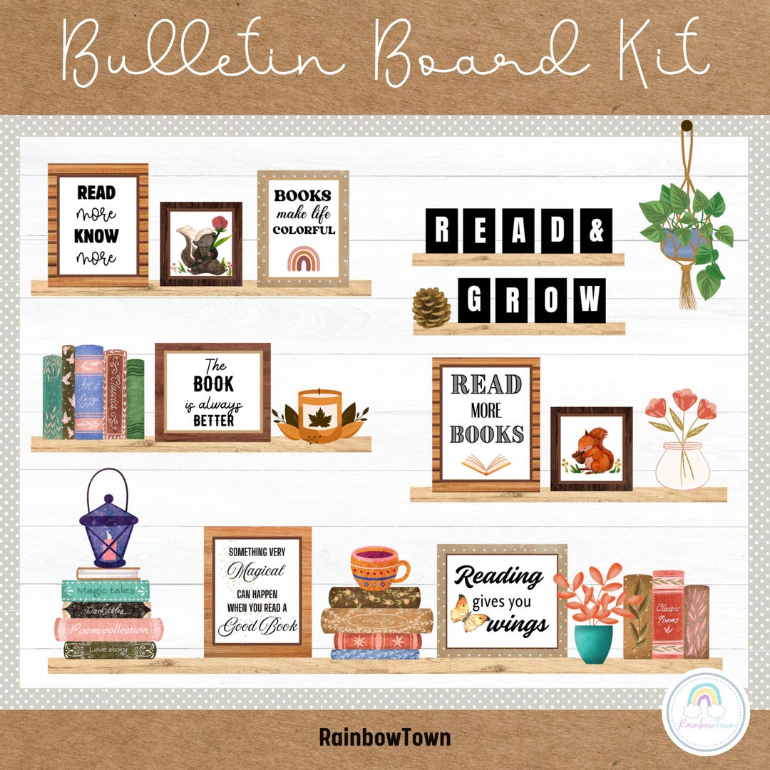Reading Corner Bulletin Board Kit: Motivational Classroom Decor PDF ...