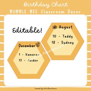 BEE Birthday Bulletin Board: Editable Classroom Decor (printable) - Etsy