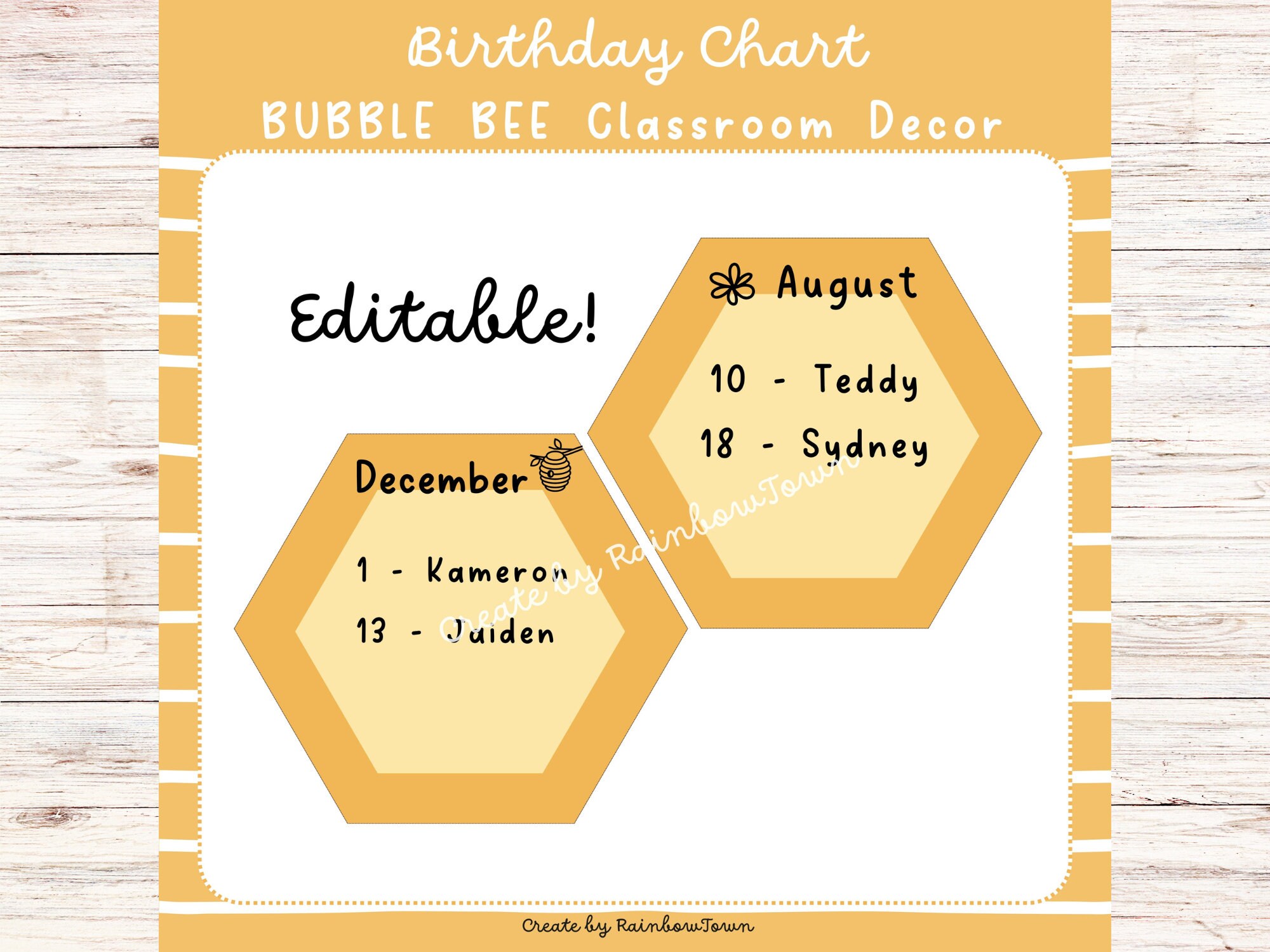 BEE Birthday Bulletin Board: Editable Classroom Decor (printable) - Etsy