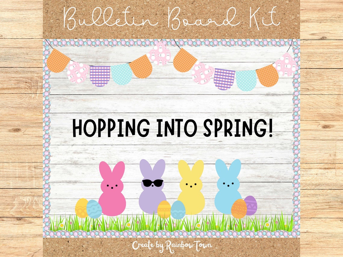 Easter Bunny Bulletin Board Kit Spring Door Decor March-april Classroom ...