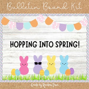 Easter Bunny Bulletin Board Kit Spring Door Decor March-april Classroom ...