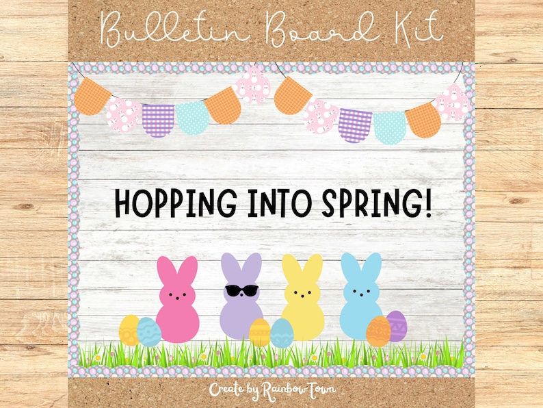 Easter Bunny Bulletin Board Kit Spring Door Decor March/april - Etsy