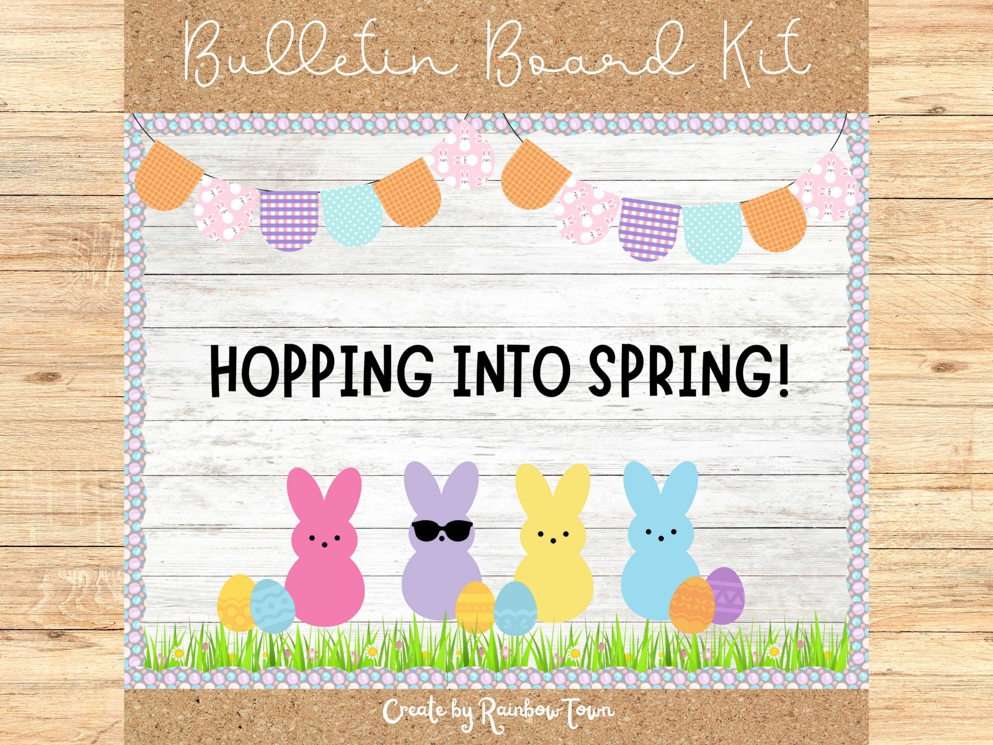 Easter Bunny Bulletin Board Kit Spring Door Decor March-april Classroom ...