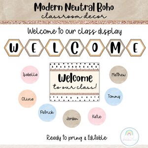 Modern Neutral Boho Classroom Decor Bundle - Etsy