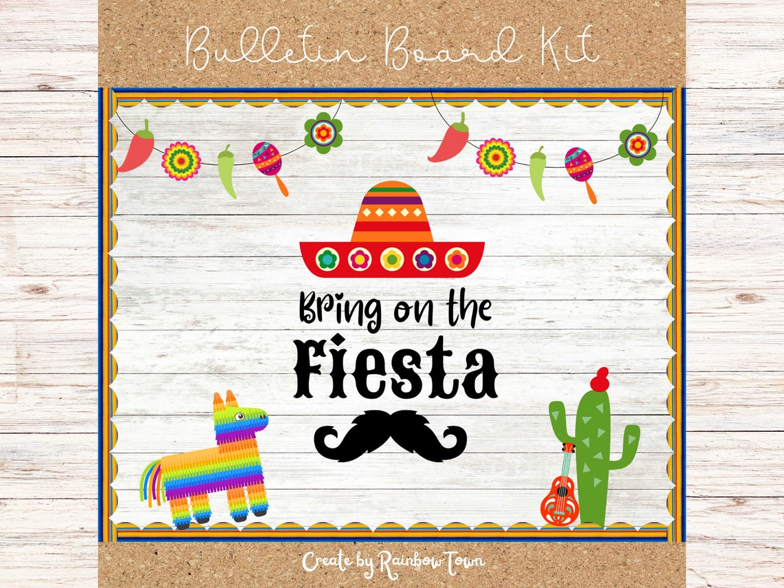 Fiesta Cinco De Mayo Bulletin Board Tropical Classroom Door Decoration ...