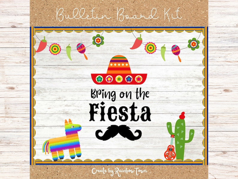 Fiesta Cinco De Mayo Bulletin Board Tropical Classroom Door Decoration ...