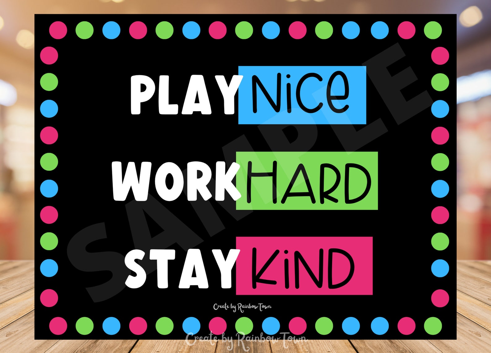 Play Nice Work Hard Stay Kind Back to School Bulletin Board - Etsy