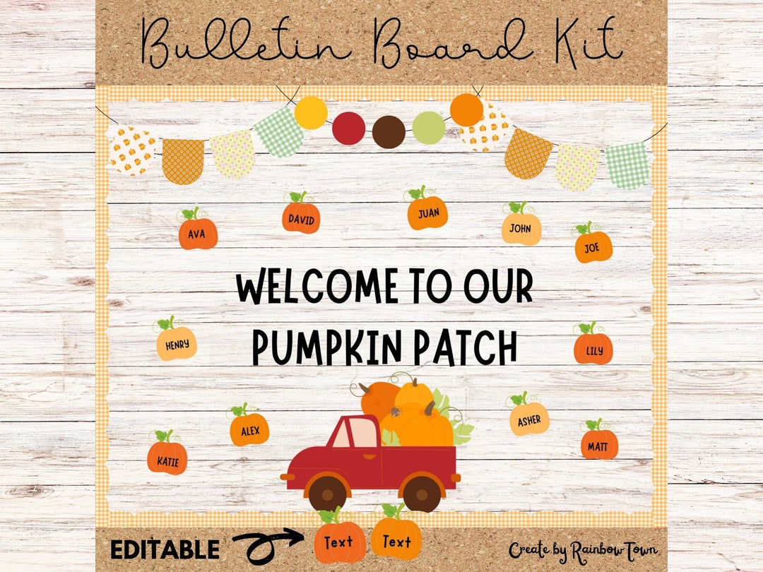 Pumpkin Patch Fall Bulletin Board Kit | Autumn Classroom Decorations ...