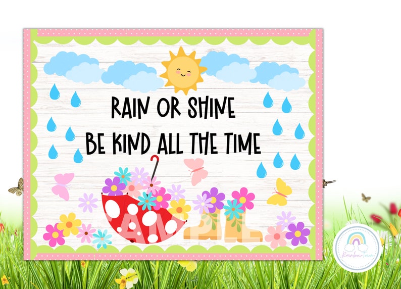 Spring Bulletin Board Kit April Showers Classroom Decor Printable - Etsy