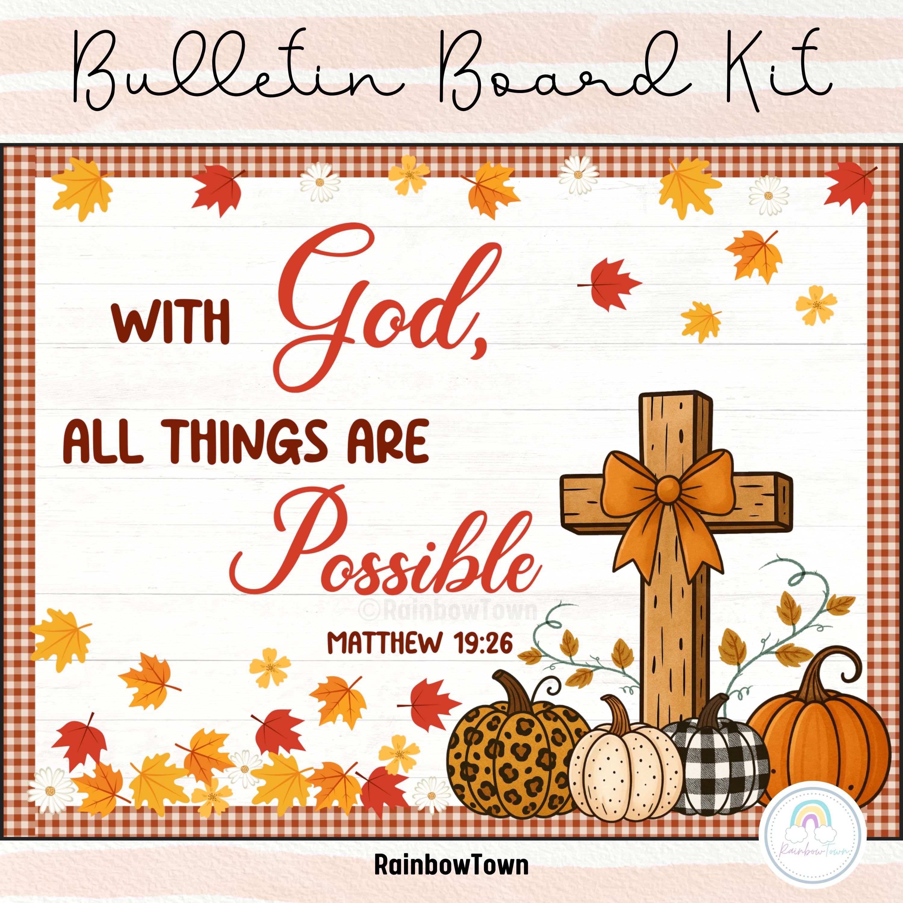 Fall for Jesus Bulletin Board Christian Classroom Decor Printable - Etsy