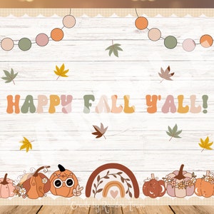 BOHO Fall Bulletin Board Classroom Door Decor Printable Digital ...